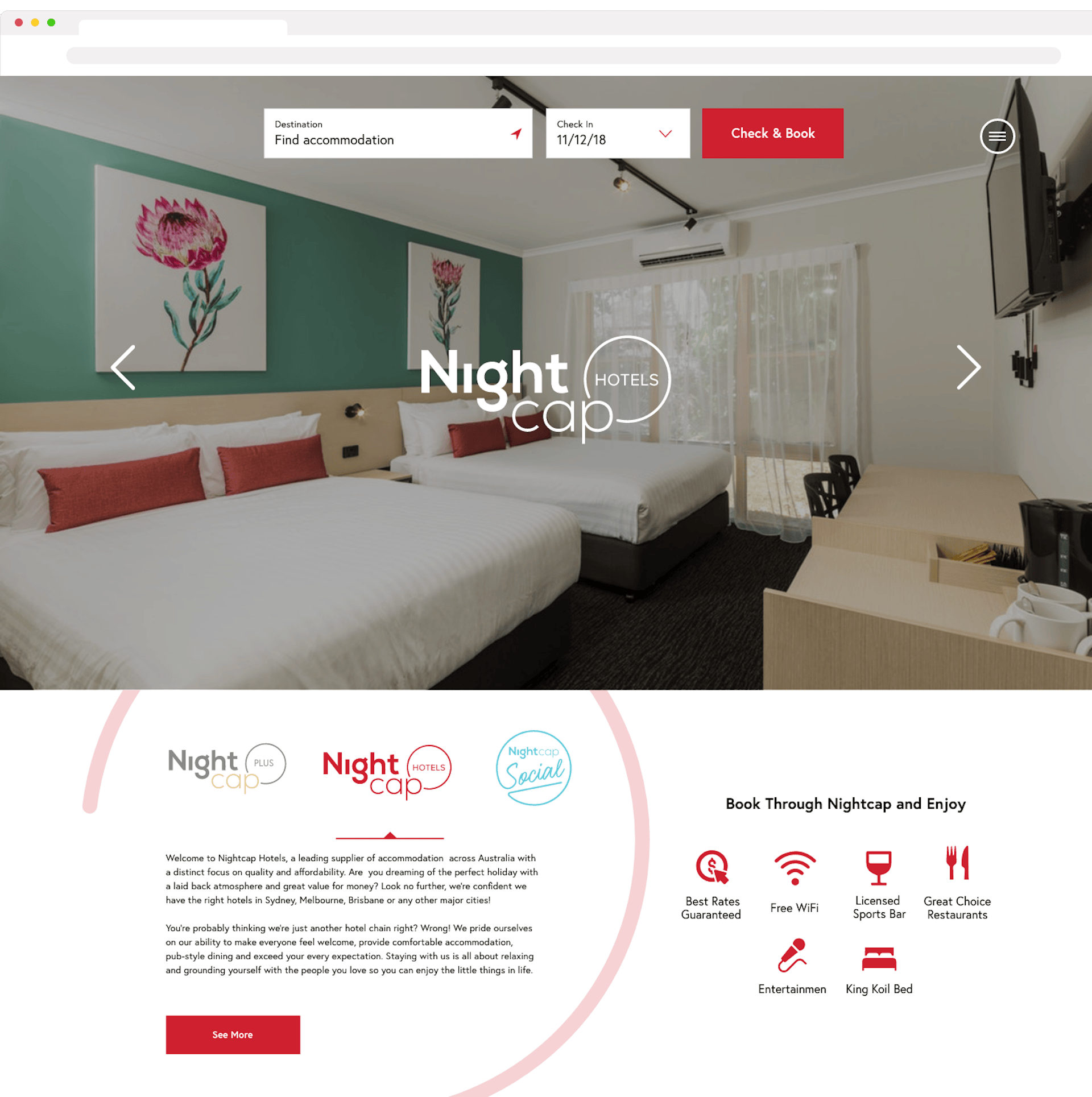 Our Work - Nightcap Hotels | Fastrack Digital